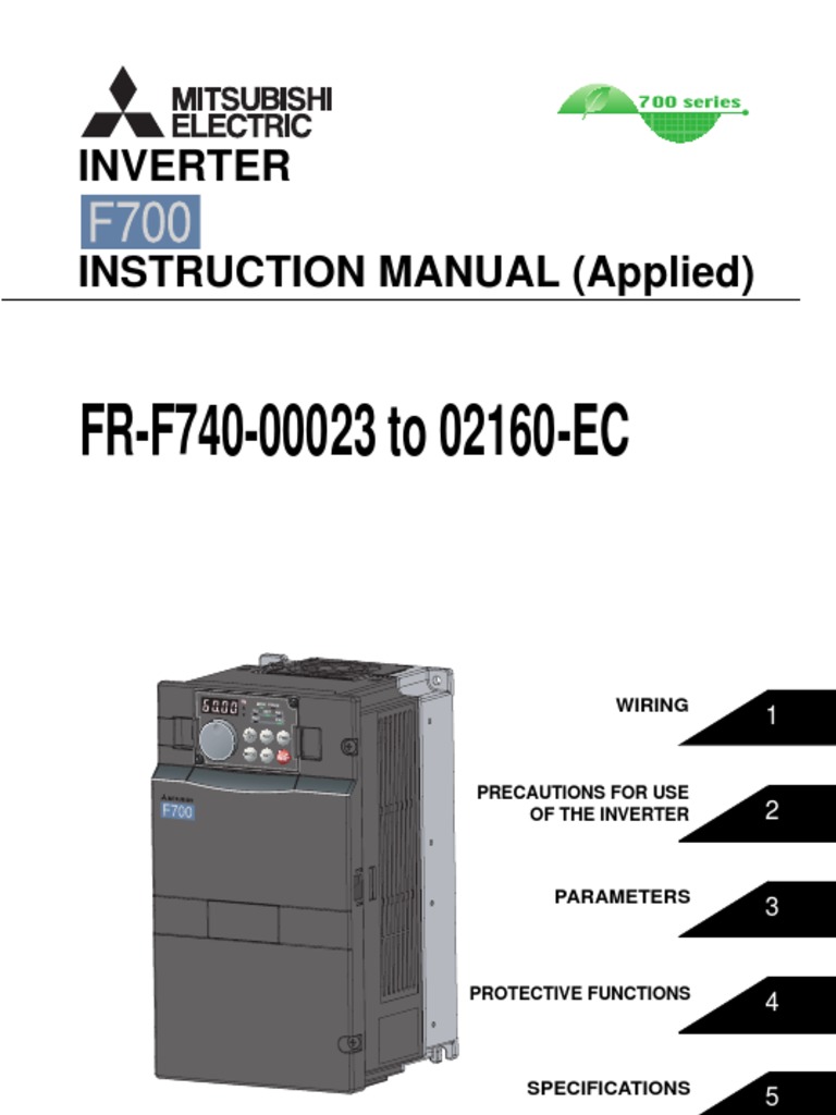 FR-F740-EC (European Version Version Applied Manual) - Ib0600193enga | PDF | Power Inverter ...