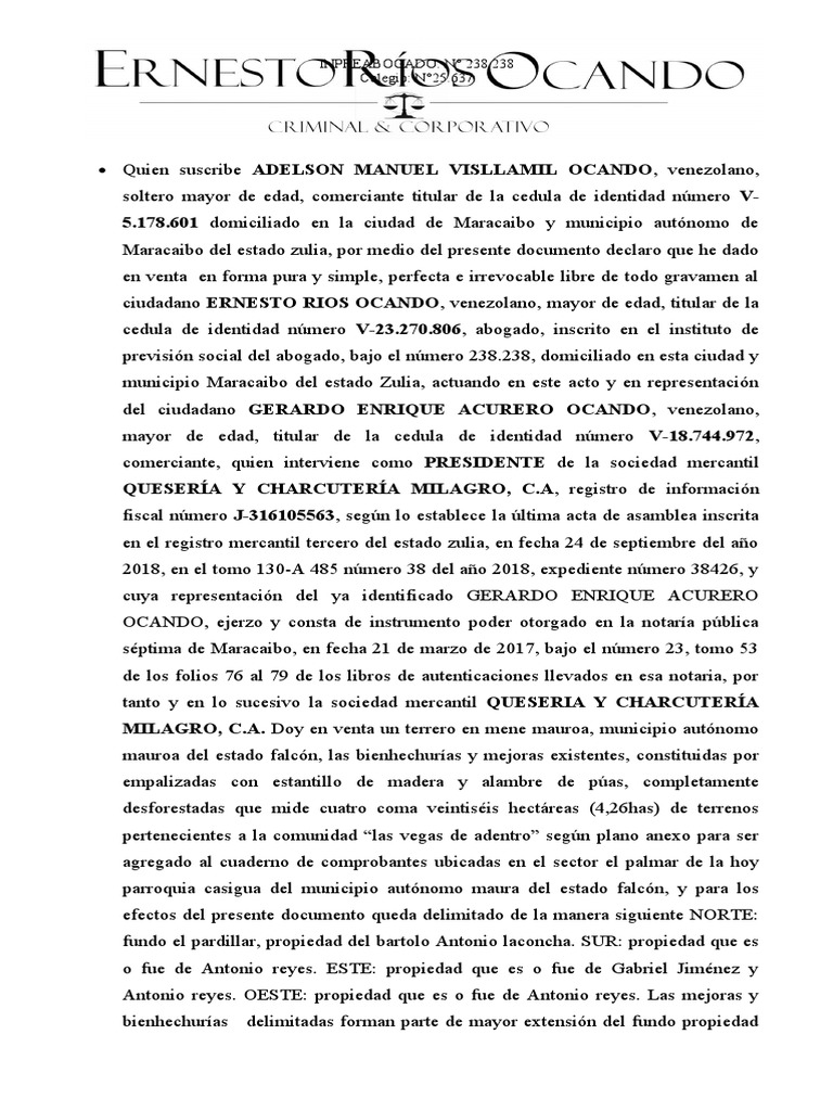 Compra Venta Notaria Casa Kike | PDF