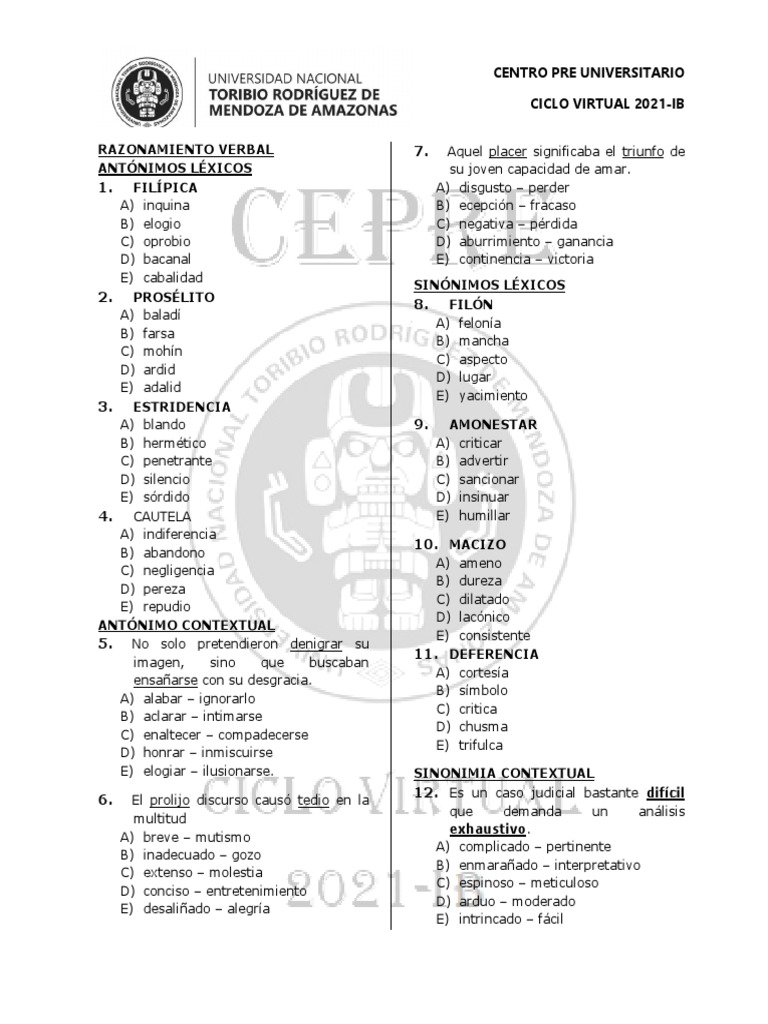 Cepre 2021 Examen 5 | PDF | Imperio Inca | División (Matemáticas)