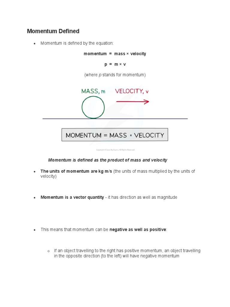 Momentum Defined | PDF | Science & Mathematics