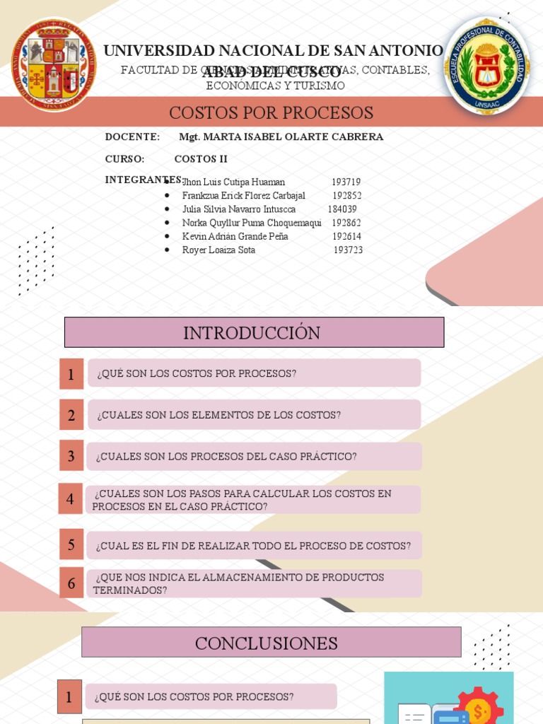 Costos Por Procesos | PDF | Costo | Negocios económicos