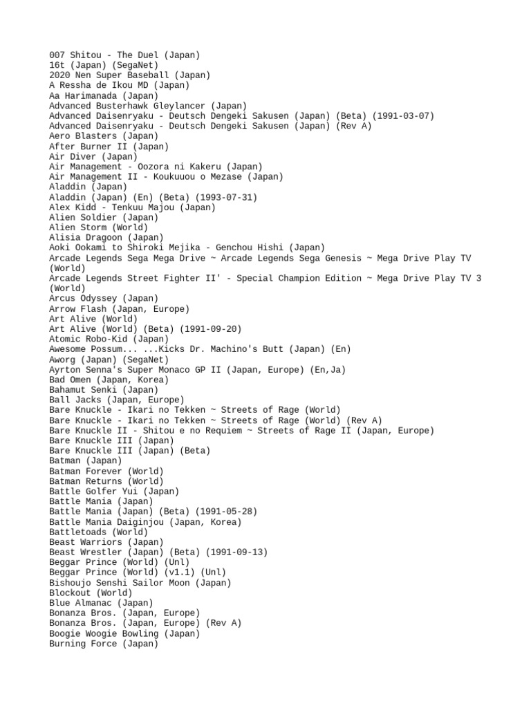 (FileList) SegaMegaDrive Japan (3DBoxes) (No Intro) (Robin551.0) | PDF