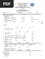 Diagnostic Test-Grade 8 | PDF | Mathematical Objects | Teaching Mathematics
