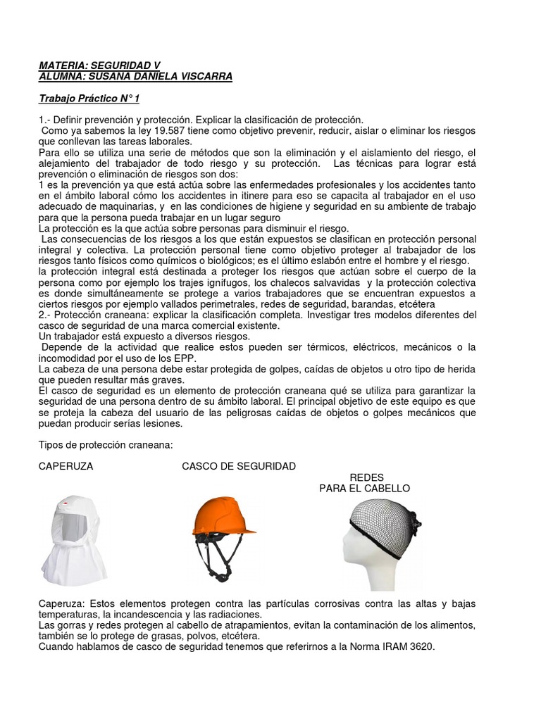 Trab Práct N°1 2022tratamientos2 | PDF | Casco | Contaminación