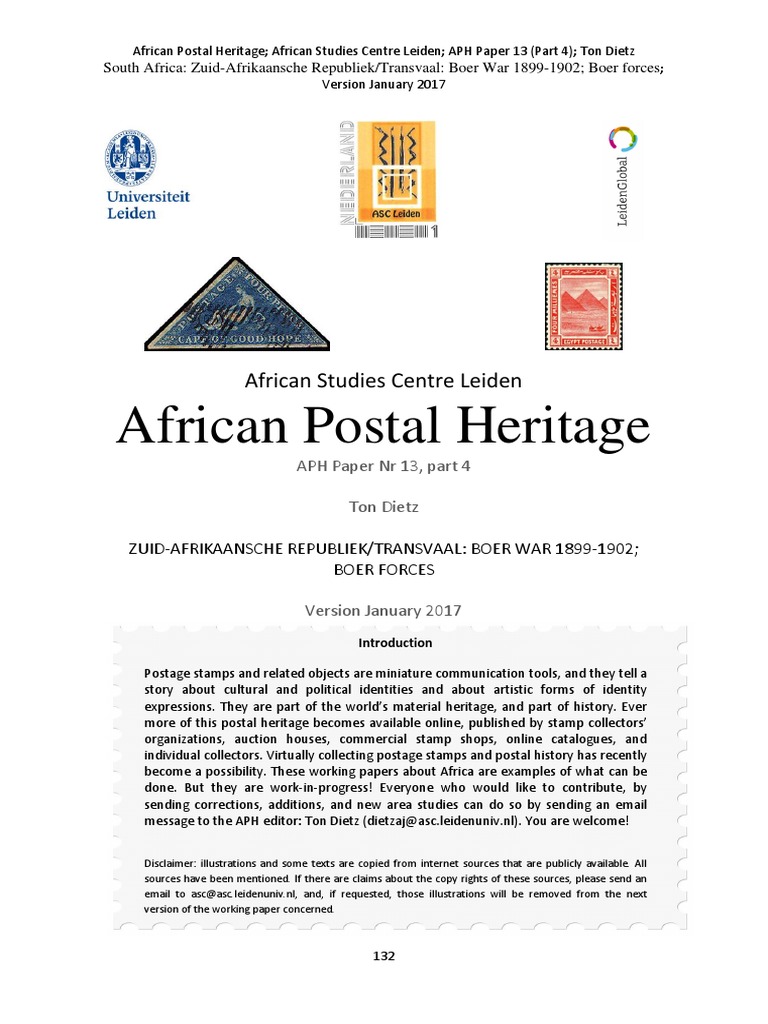 Afrique du Sud - Transvaal - postal history part 4 - 1899-1902 - émissions Boers | PDF | Second ...