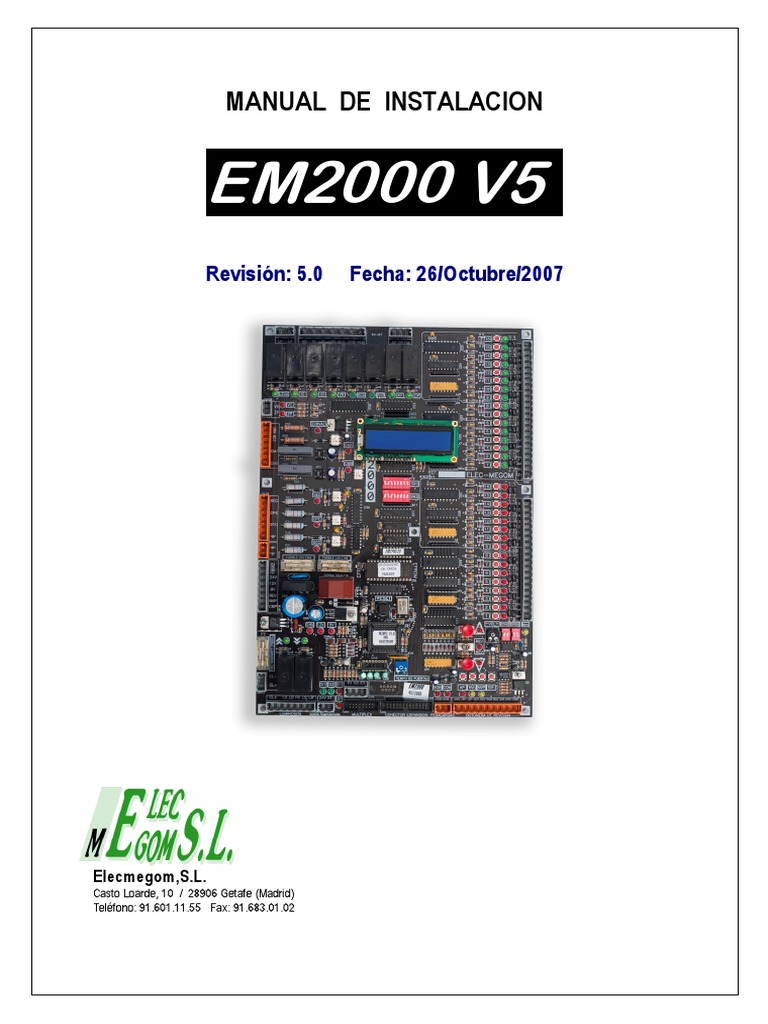 Manual - Em2000 - V5 (1) - Nuevo | PDF | Relé | Ascensor