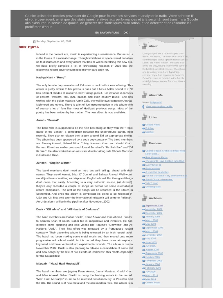 A Frenzy of Releases - Pakistani Pop - 2002 | PDF | Musicians