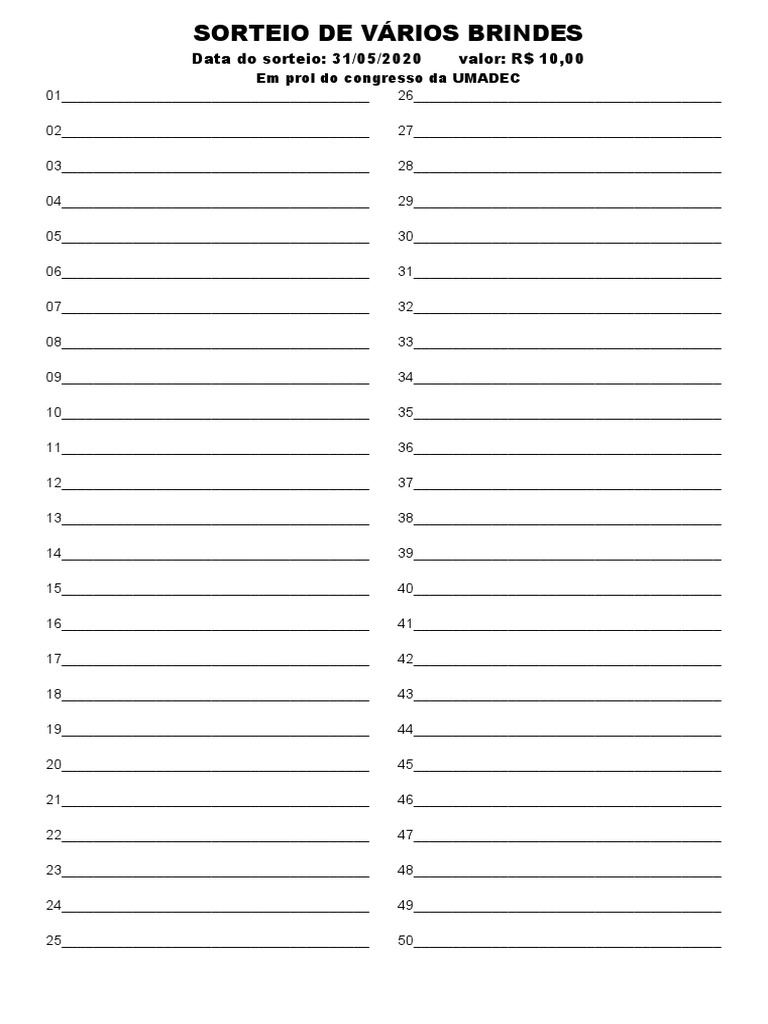 Quêu Sorteio Papel Cartão | PDF