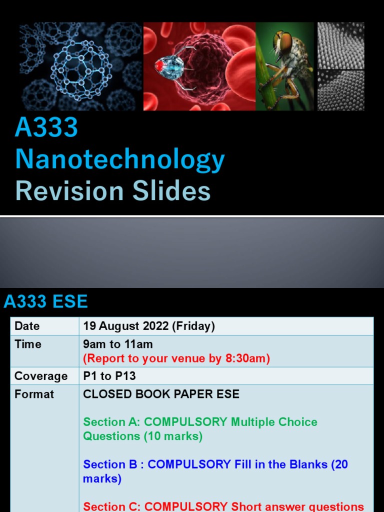 Nanotech Exam Prep Guide | PDF | Liquid Crystal | Band Gap