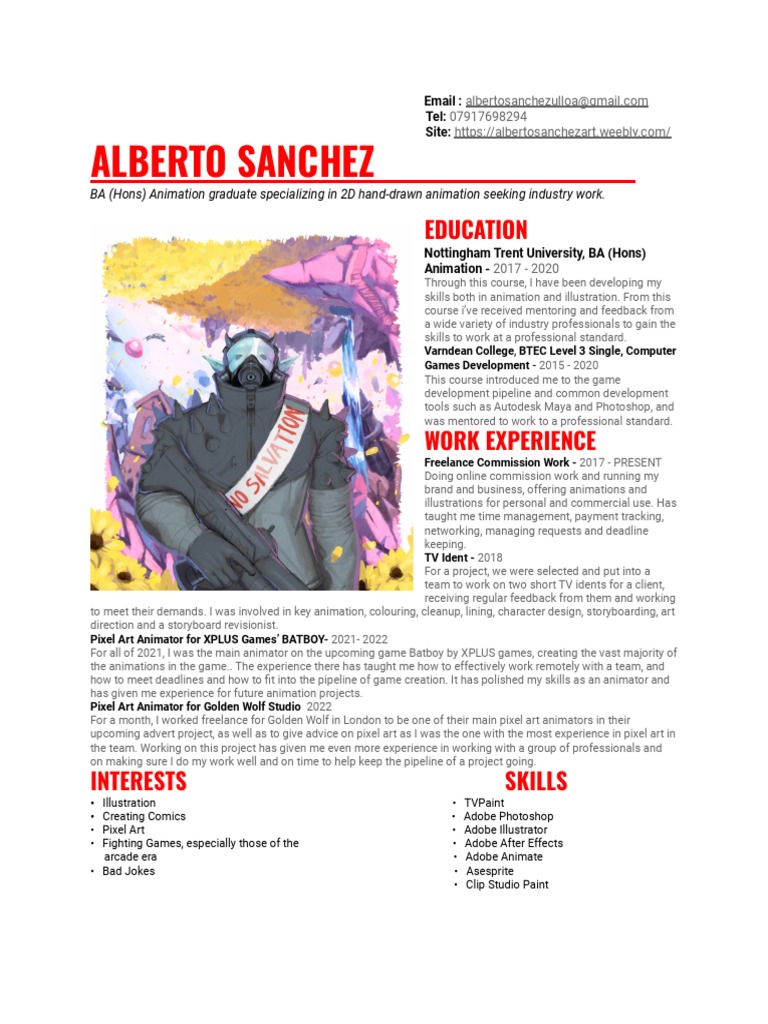 Alberto Sanchez - CV | PDF | Animation