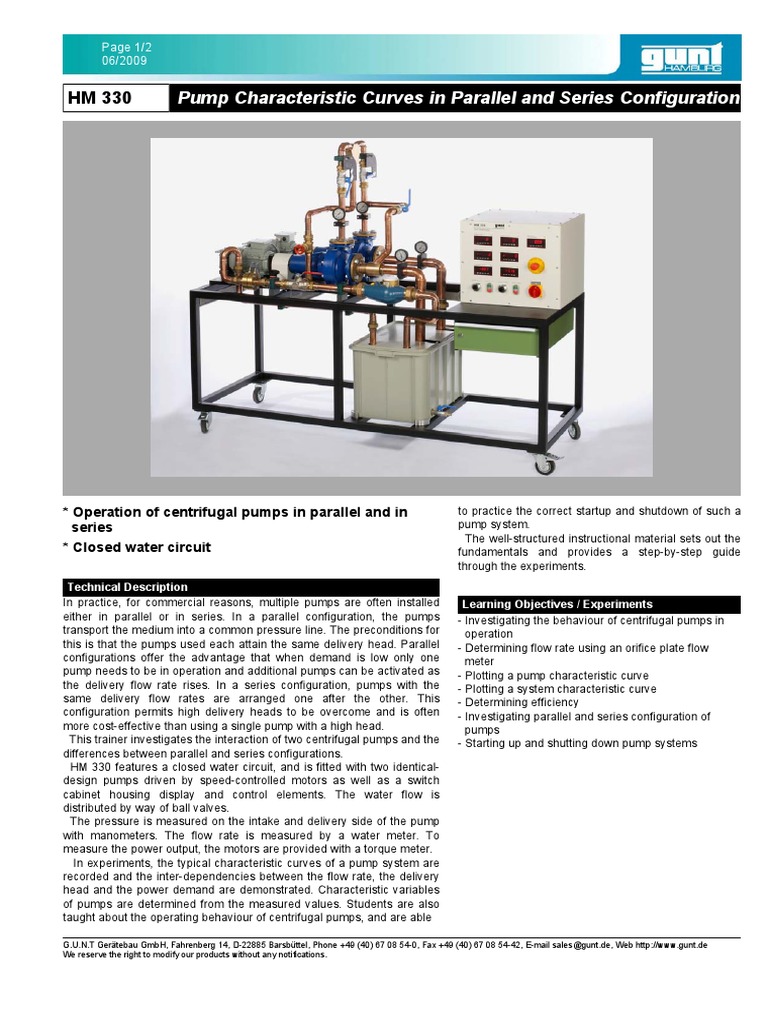 Pump Characteristic Curves in Parallel and Series Configuration | PDF ...