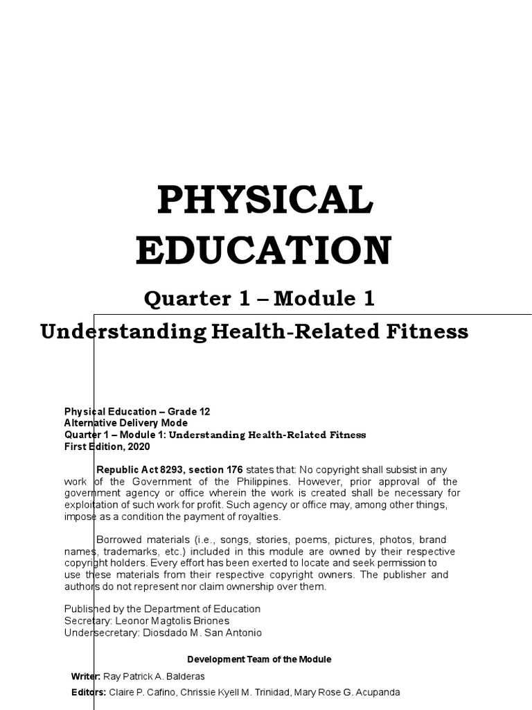 Pe 12 Module 1 | PDF | Physical Fitness | Aerobic Exercise