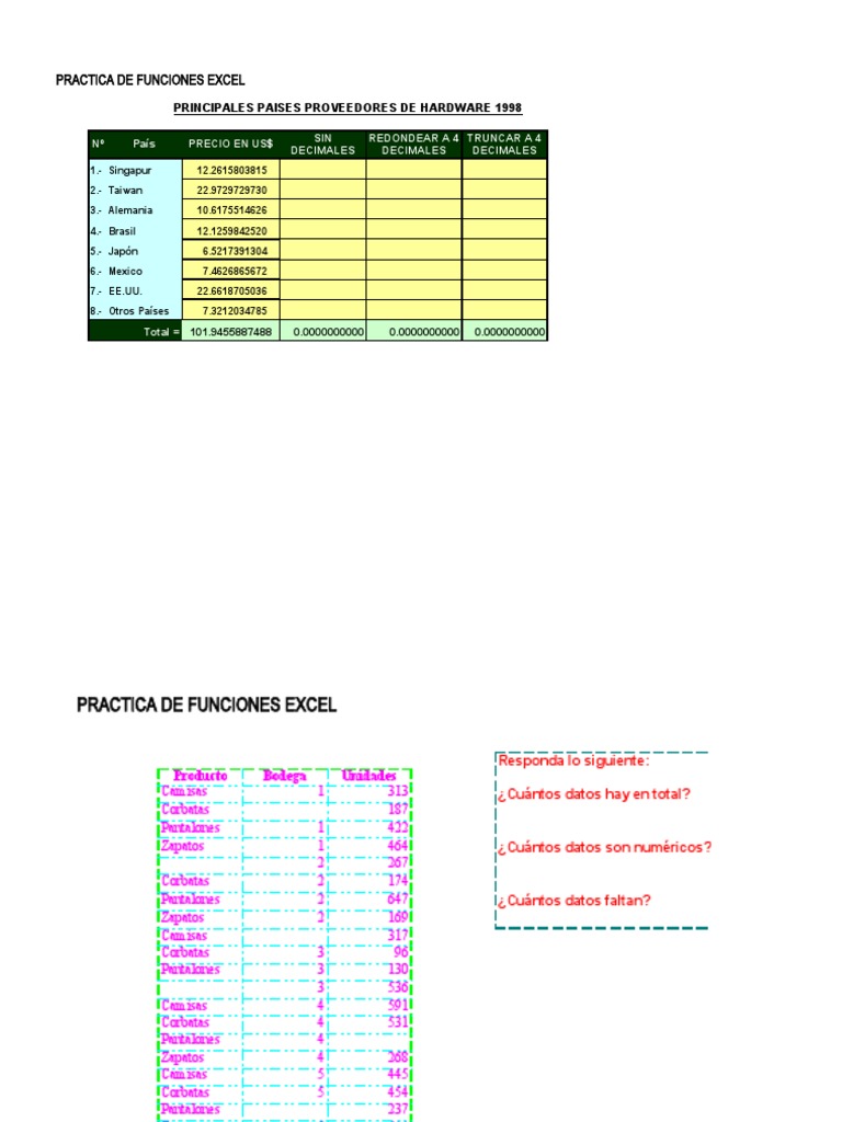 Práctica de Funciones | PDF