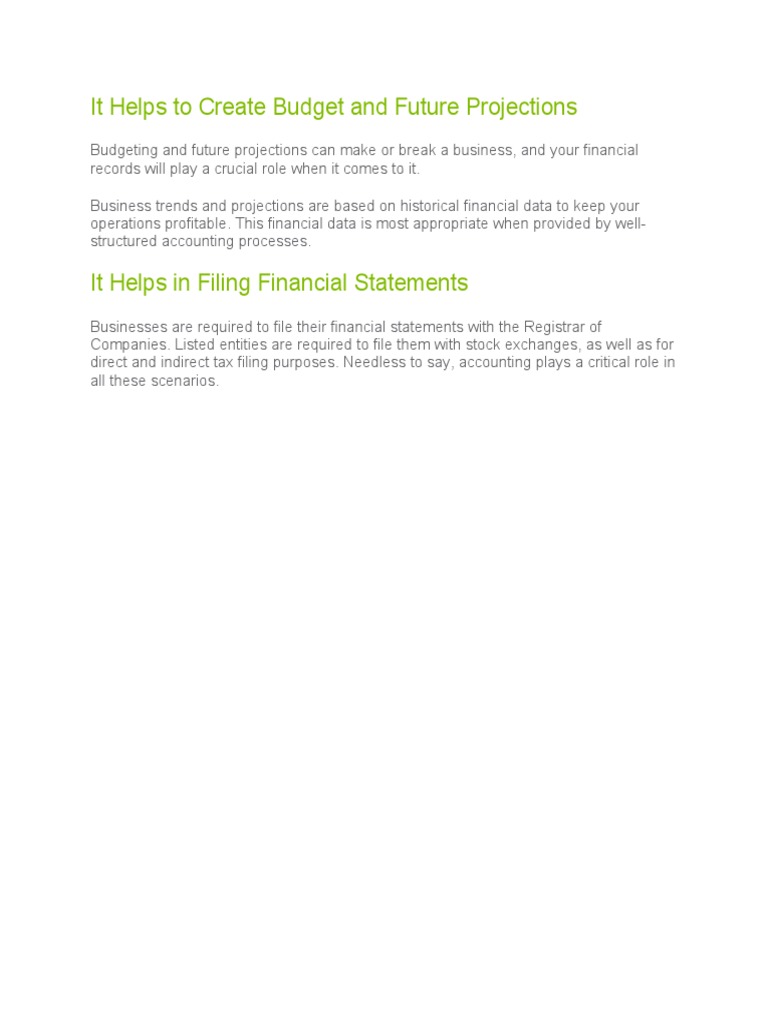 The Role of Accounting in Business and Why It's Important | PDF