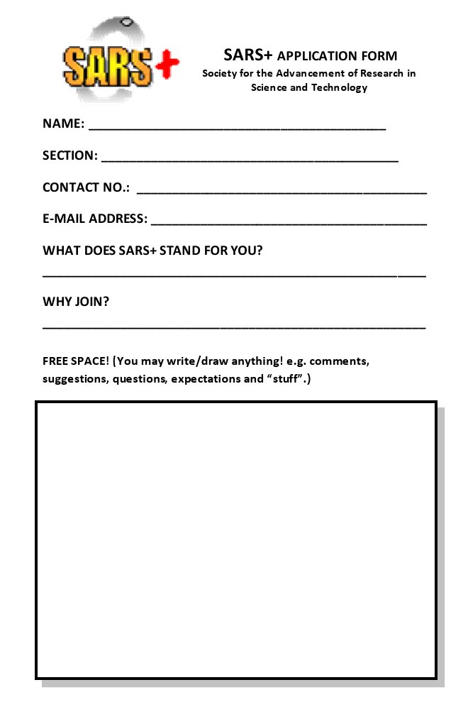 SARS+ Application Form Guide | PDF