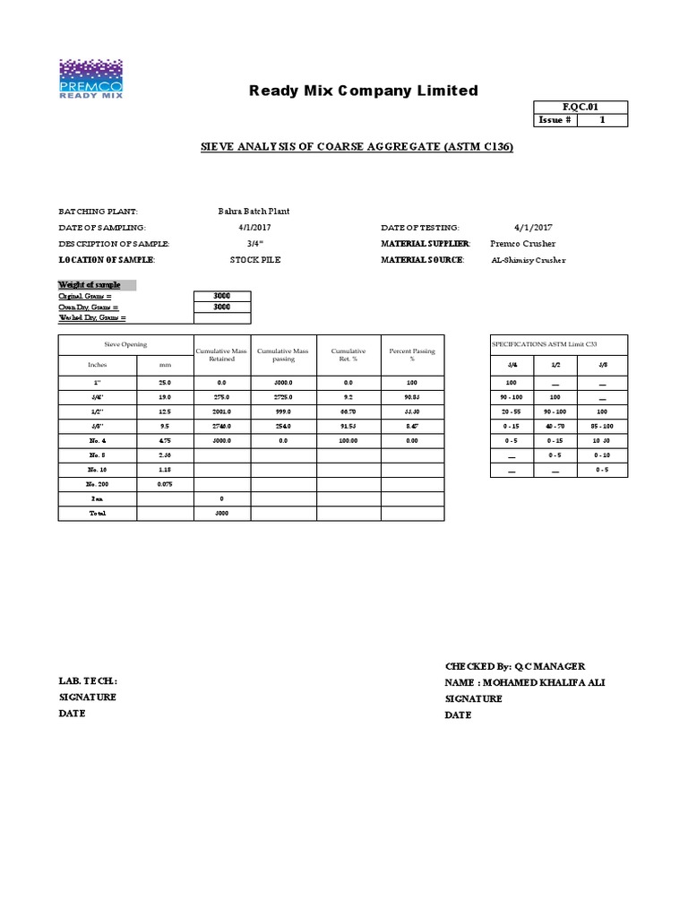 Test of Corse Agg and Fine Agg | PDF | Construction Aggregate | Nature