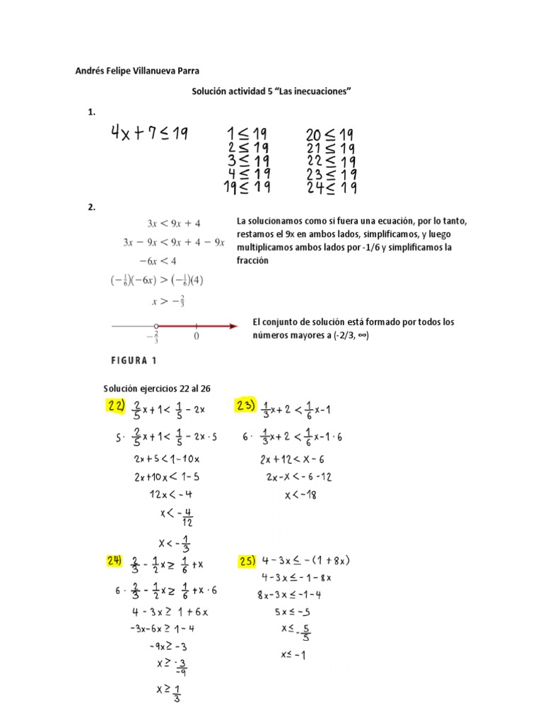 Actividad 5 Inecuaciones | PDF | Desigualdad (Matemáticas) | Ecuaciones