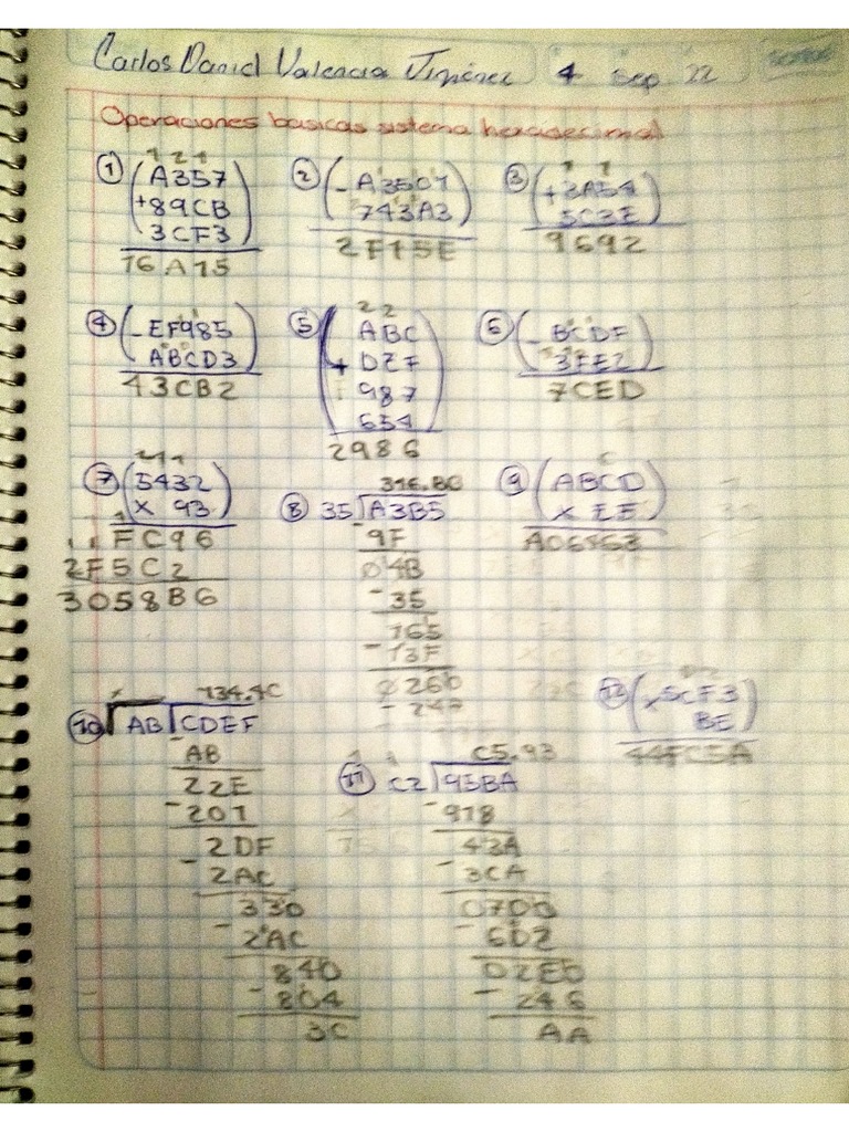 Operaciones Básicas Hexa | PDF