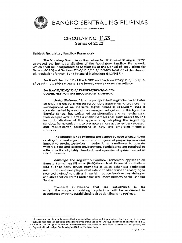 BSP Cir. No. 1153 | PDF | Risk | Money Laundering