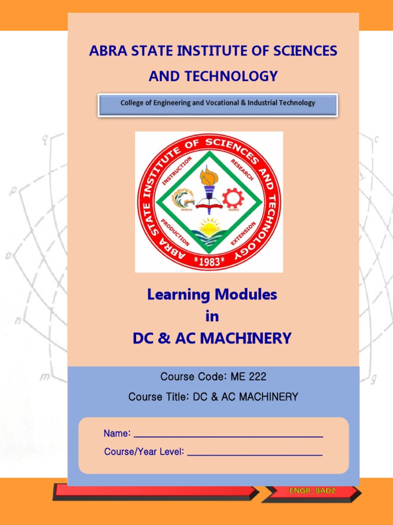 MODULE IN DC & AC Machinery | PDF | Electric Motor | Electric Generator