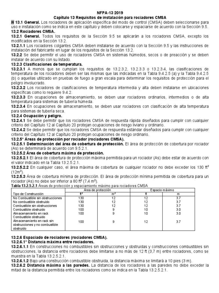 Cap 13 Nfpa-13 2019 | PDF