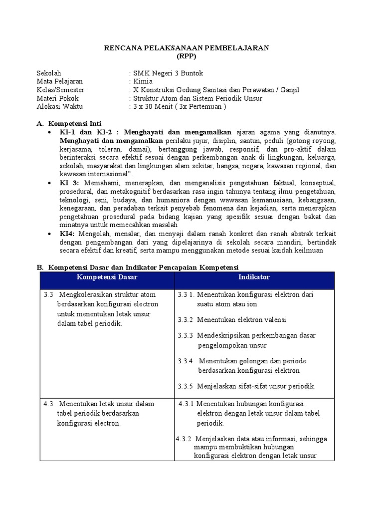 RRP 3 Struktur ATOM DAN SISTEM PERIODIK UNSUR | PDF