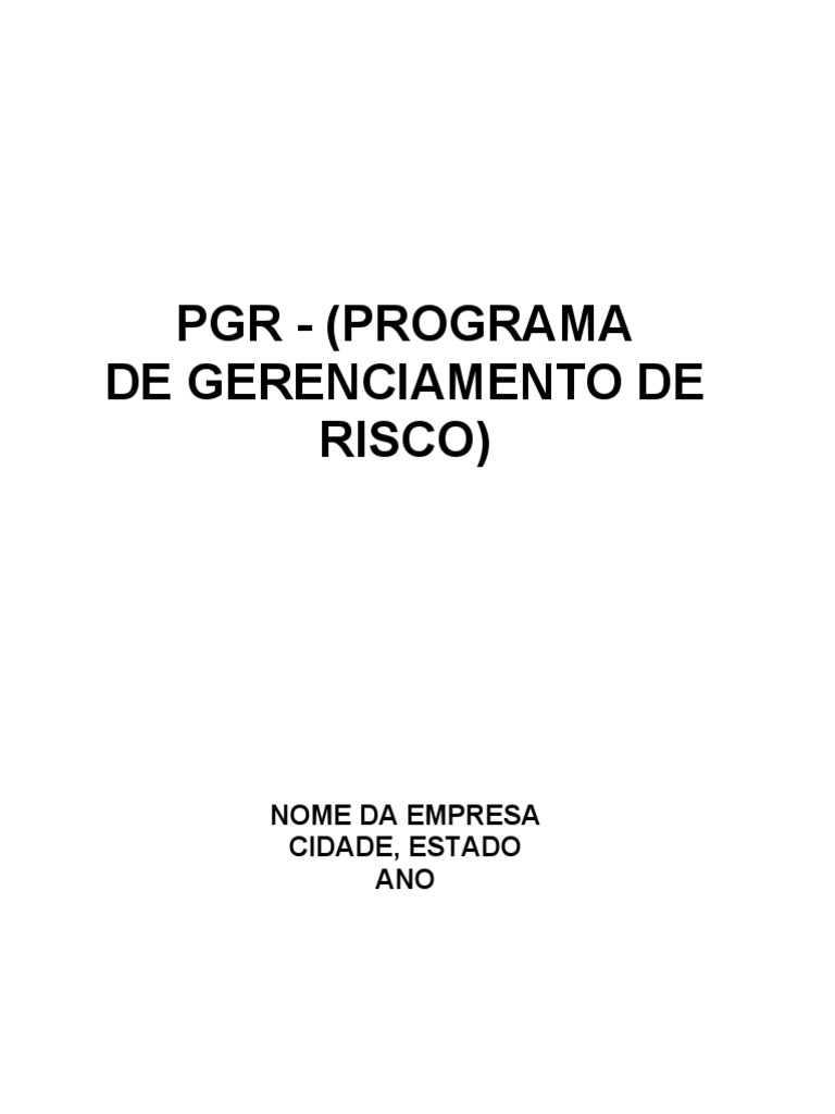 Modelo PGR - Dicas de Gestão | PDF | Fator de risco | Risco