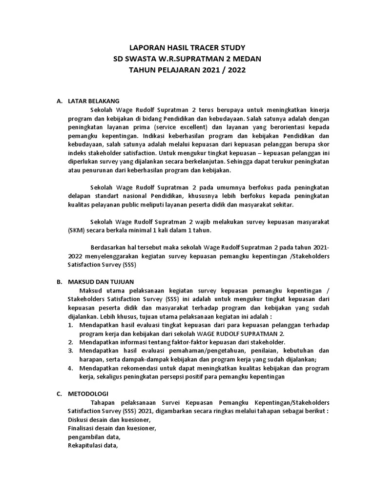 Contoh Laporan Tracer Study | PDF