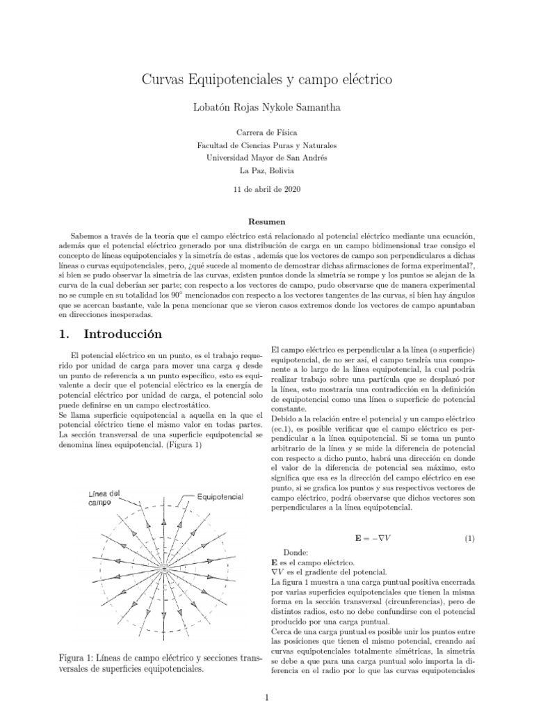 Equipotenciales y Campo Electrico | PDF | Campo eléctrico | Vector Euclidiano