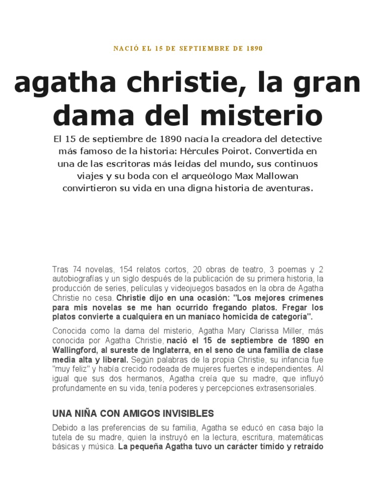 Biografia de Agatha Cristie | PDF | Agatha Christie
