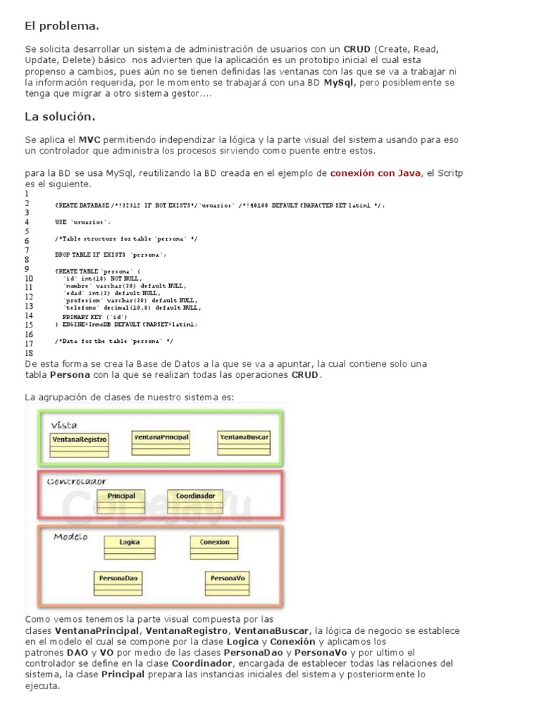 Ejemplo MVC Con MySQL | PDF | Contraseña | Mi sql