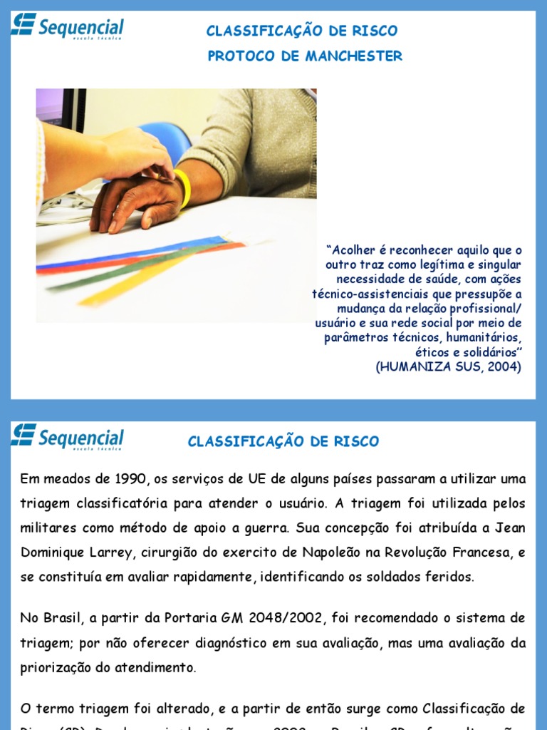 Aula 02 - Protocolo de Manchester | PDF | Dor | Doenças e distúrbios