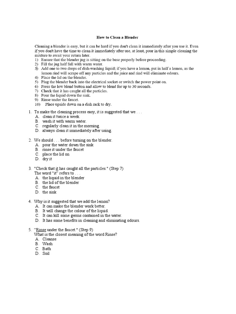 Soal Procedure Text Kls 9 | PDF | Milkshake | Hair