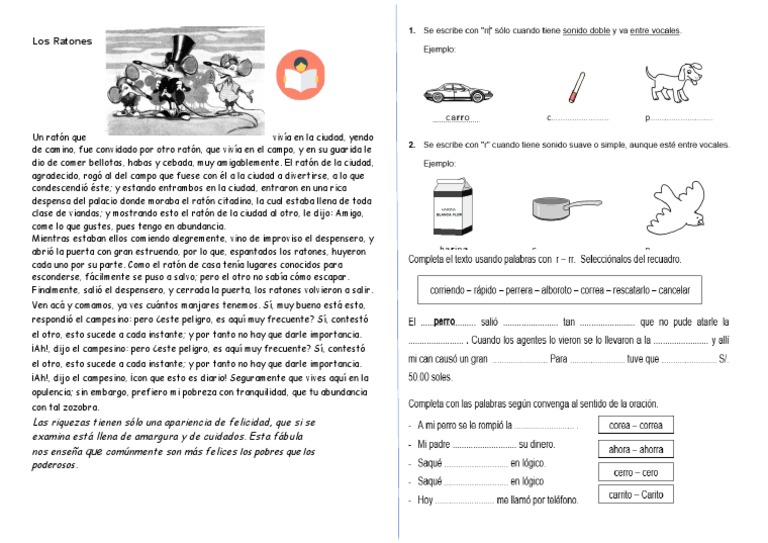 Los Ratones Fichas de La R-RR | PDF