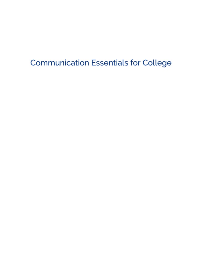 Communication Essentials For College 1662466944 | PDF | Verb ...