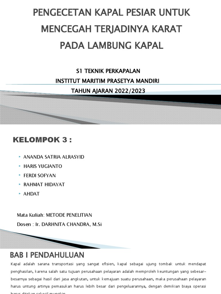 Pengecetan Kapal Untuk Mencegah Karat Diatas Kapal MV | PDF