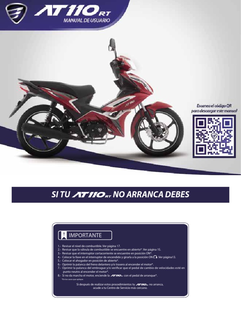 Italika at 110 RT Manual | PDF | Bienes manufacturados | Vehículos