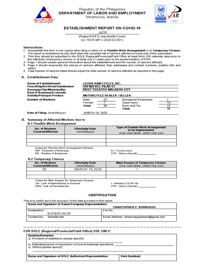 Dole Form | PDF | Employment | Economies