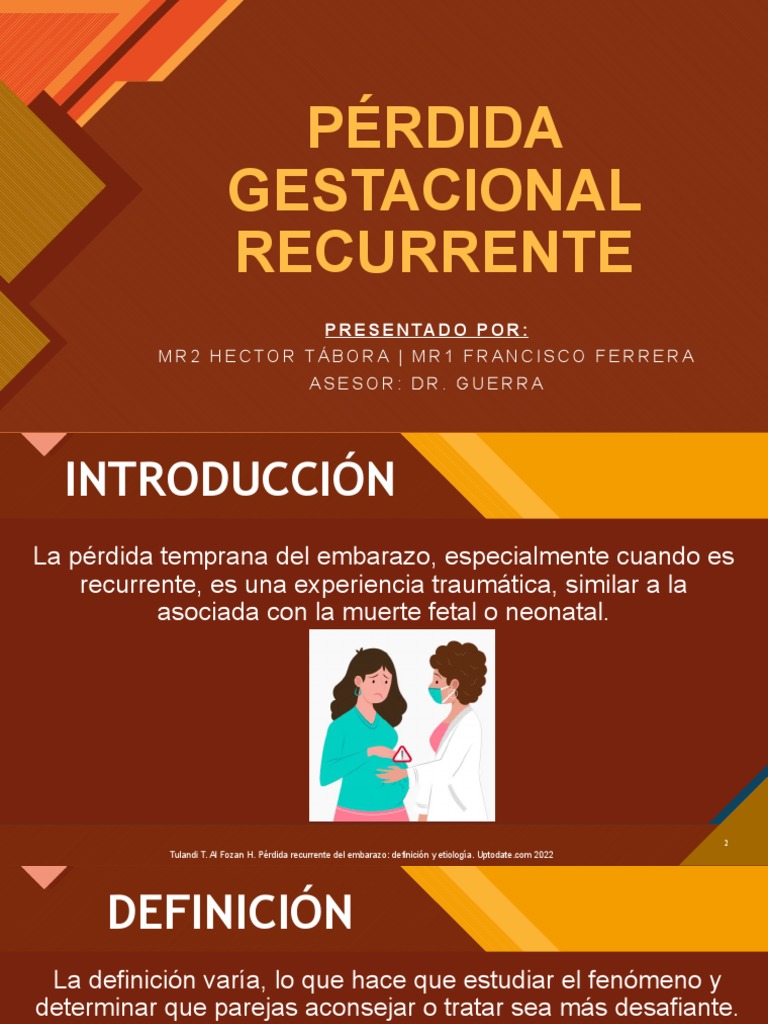 PÉRDIDA GESTACIONAL RECURRENTE | PDF | El embarazo | Fertilización en vitro