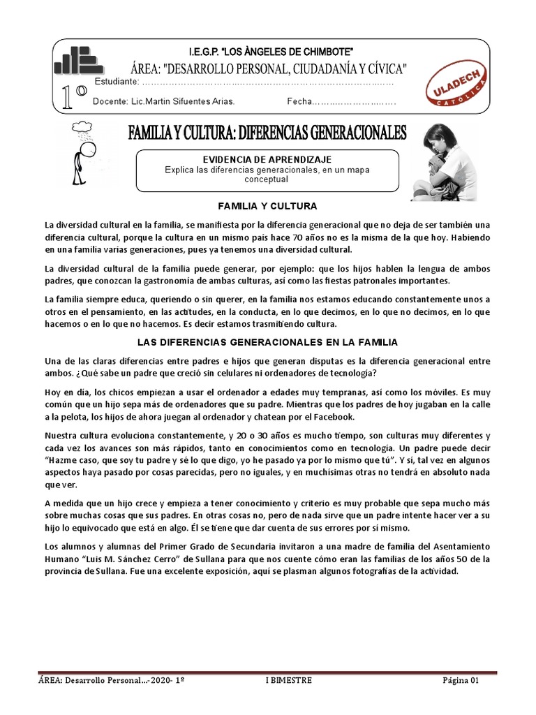 Familia y Cultura Diferencias Generacionales | PDF | Cognición