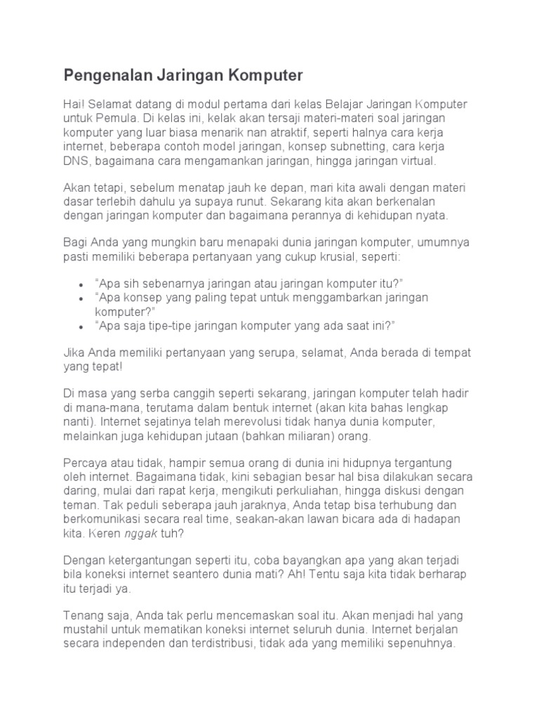 Belajar Jaringan Komputer Untuk Pemula Pdf