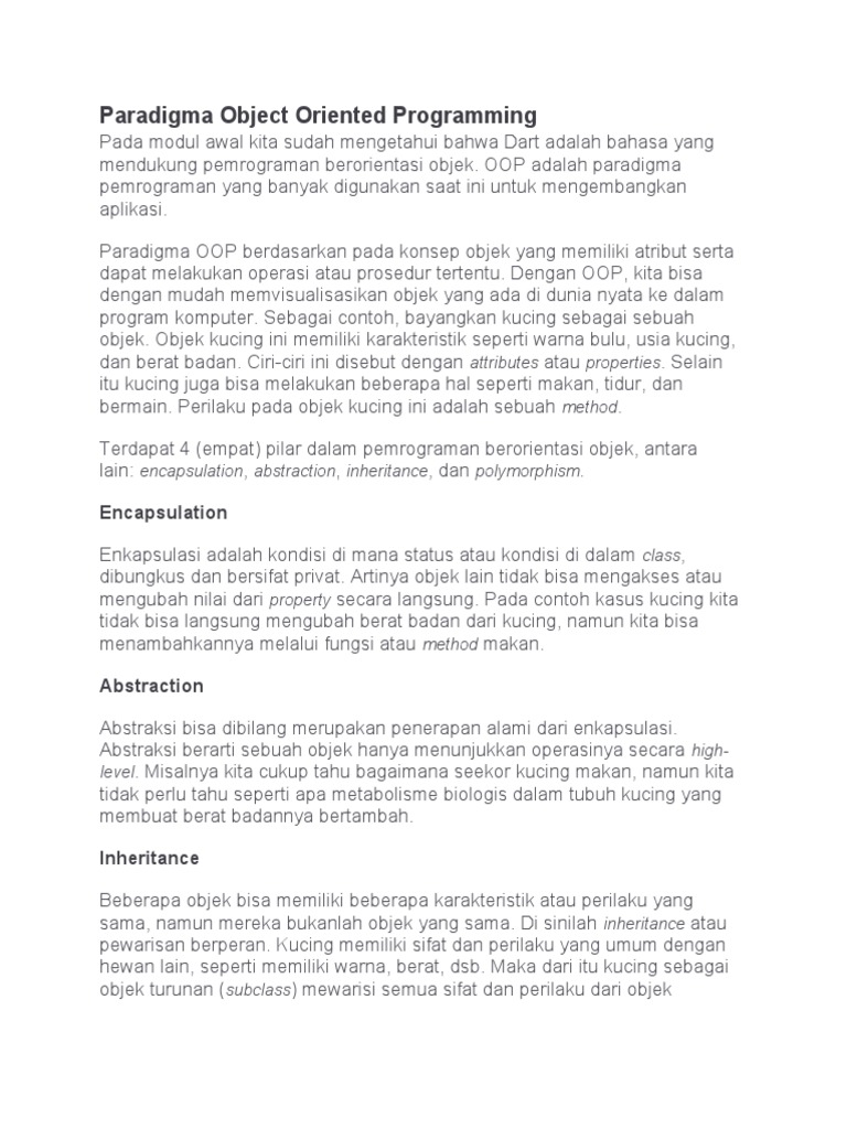 Paradigma Object Oriented Programming | PDF