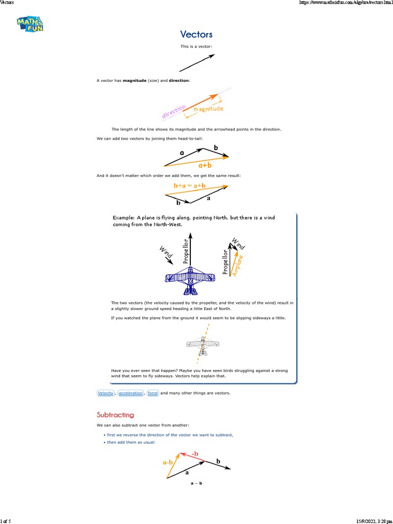 Vectors Pdf Euclidean Vector Coordinate System