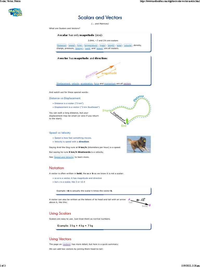Scalar, Vector, Matrix | PDF | Euclidean Vector | Matrix (Mathematics) Scalar, Vector, Matrix | PDF | Euclidean Vector | Matrix (Mathematics)