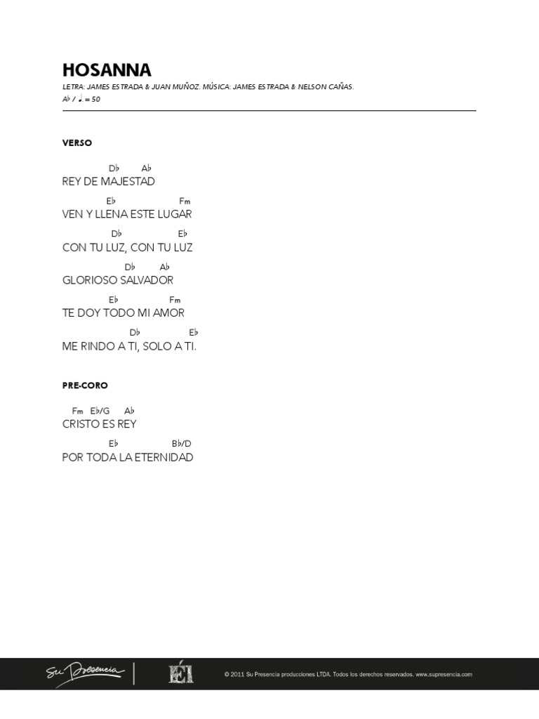 Hillsong - Hosanna | PDF