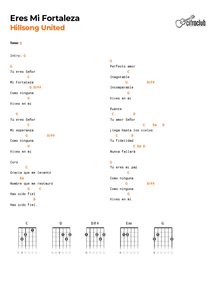 Eres Mi Fortaleza - Hillsong Lyrics | PDF
