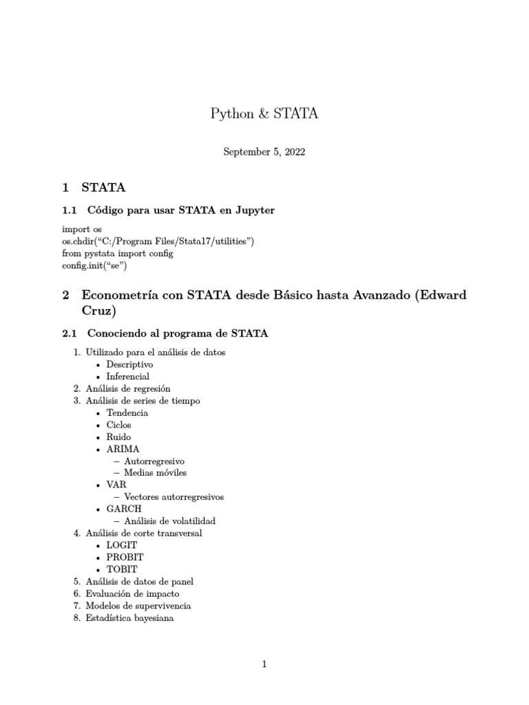 Python & Stata | PDF | Método científico | Métodos matemáticos y cuantitativos (economía)