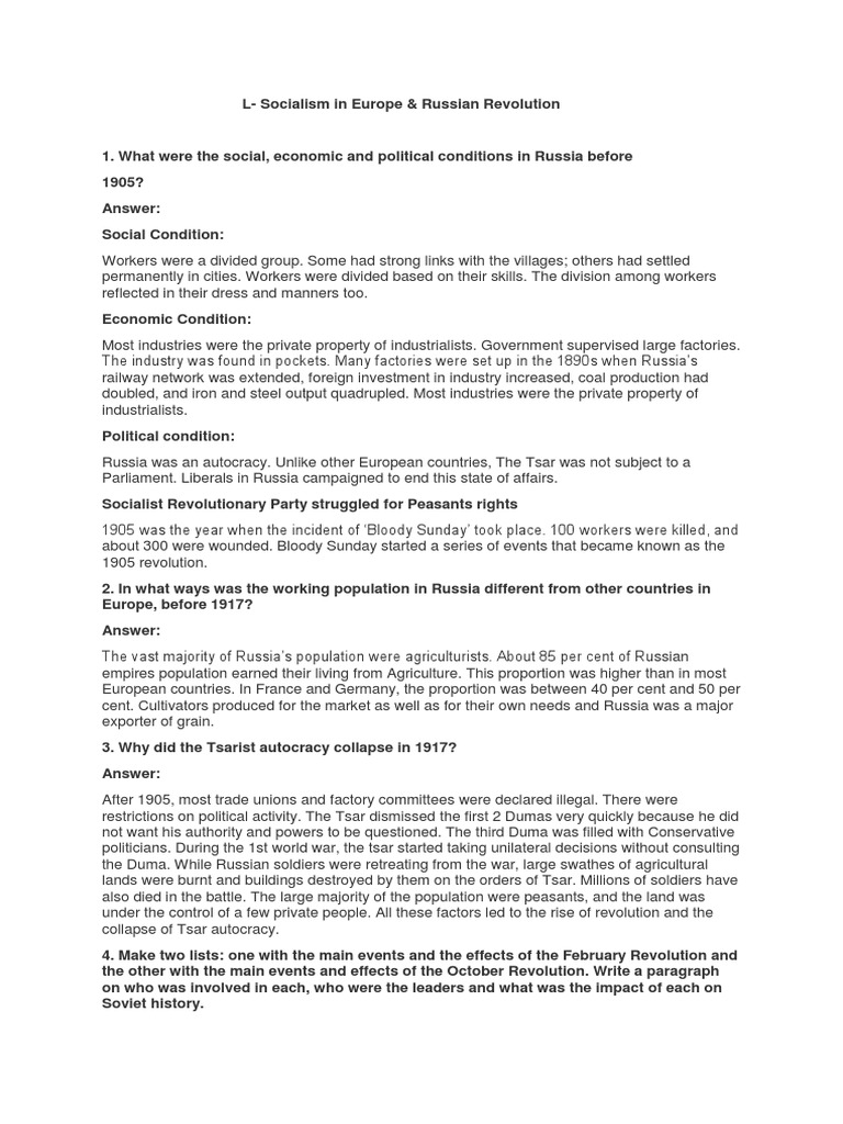 Notes+Socialism+in+Europe | PDF | Bolsheviks | Vladimir Lenin