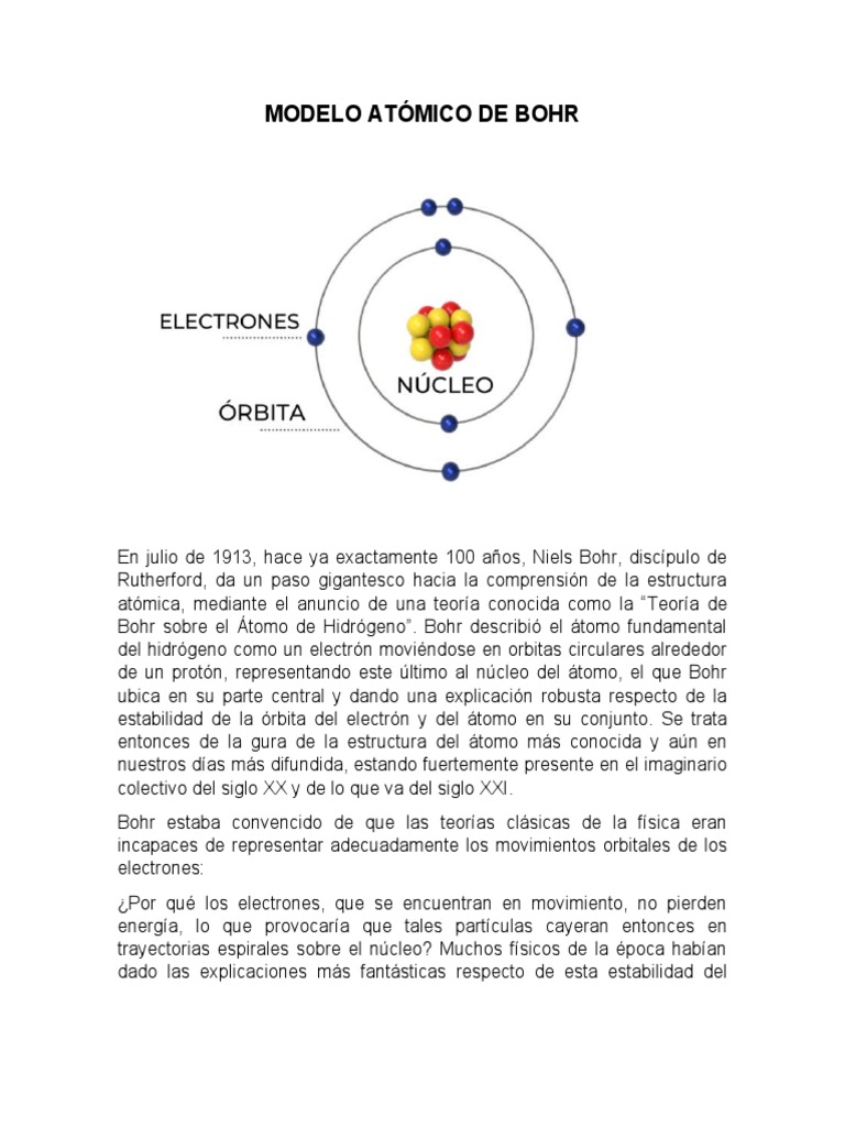 Modelo Atómico de Bohr | PDF | Electrón | Átomos