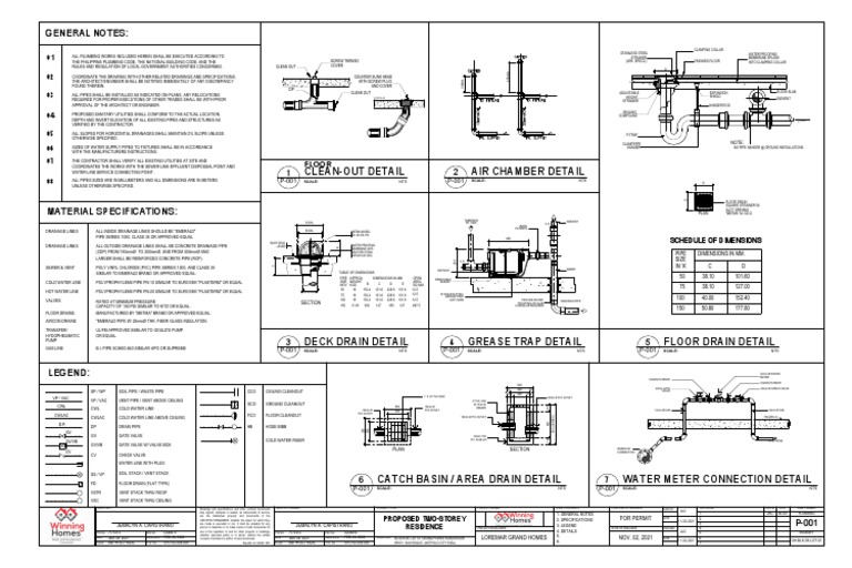 Clean-Out Detail Air Chamber Detail: General Notes | Download Free PDF ...